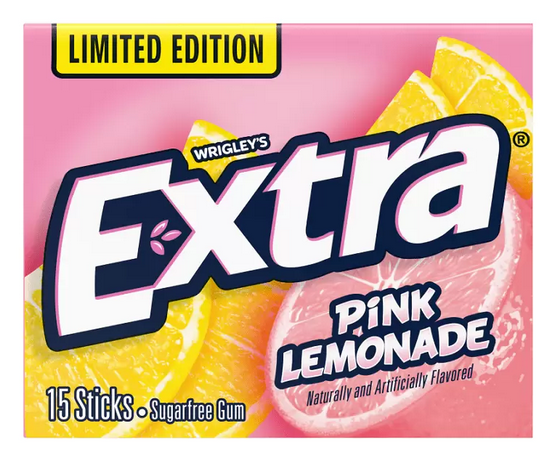 Extra Pink Lemonade Gum 15s Pack of 10 – Paloma Nuts & Confectionery