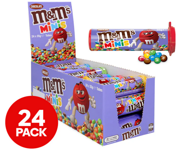 M&M Minis Chocolate 24 pack-35g – Paloma Nuts & Confectionery