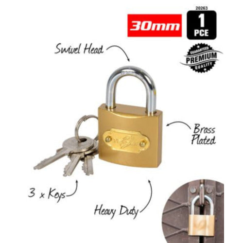 Duramax Brass-Plated Padlock | 30mm Heavy Duty Lock – Paloma Nuts ...