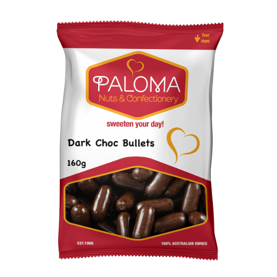 Paloma Dark Choc Bullets | Paloma Nuts & Confectionery