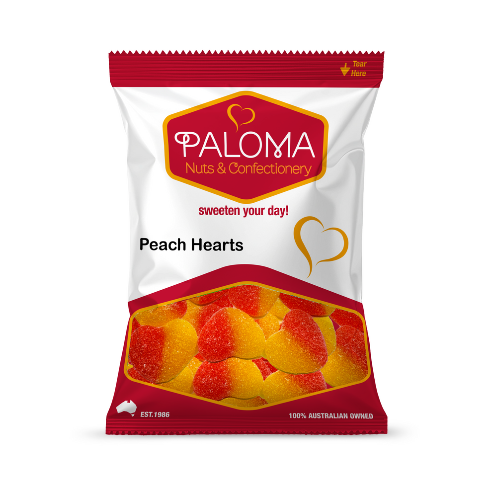 Bulk Peach Hearts – Paloma Nuts & Confectionery