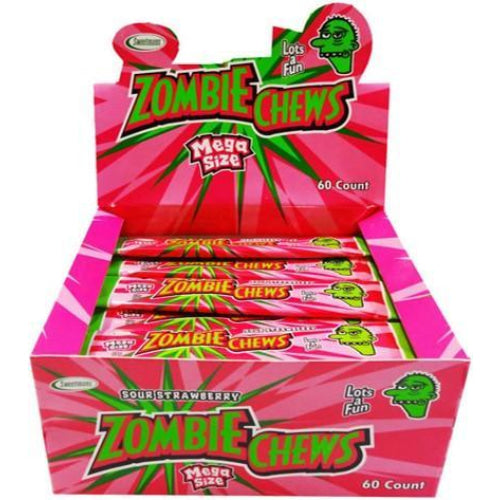 ZOMBIE CHEWS STRAWBERRY 28G X 72 – Paloma Nuts & Confectionery